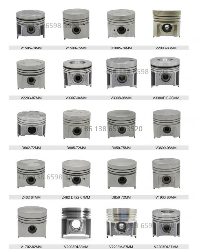 Kubota D1302 V1702 S2600 Engine Piston Kit 82mm Aluminum Piston