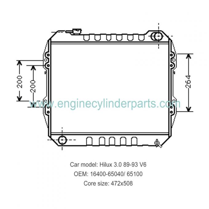 16400-65040 Auto Spare Parts Radiator Cooling System For Toyota Hilux